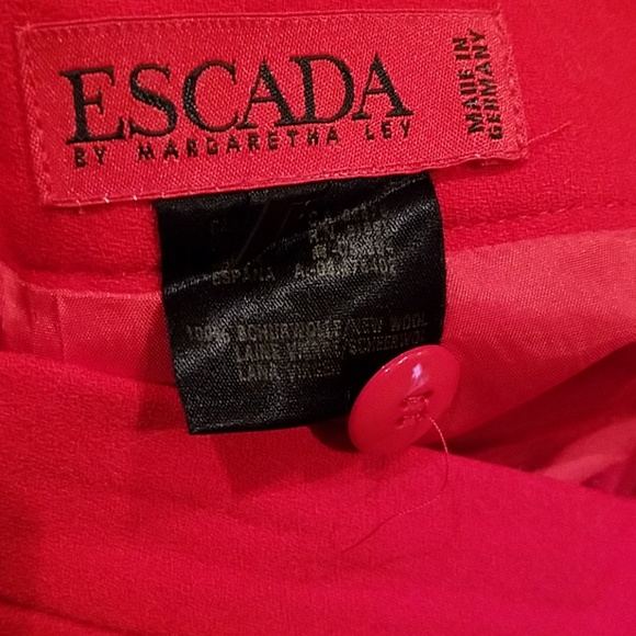 Escada | Skirts | Escada Red 0 Wool Pencil Skirt 6 Us | Poshmark